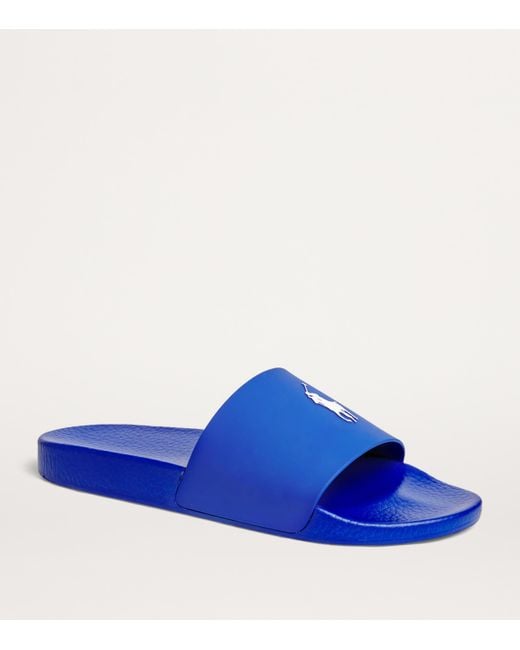 Polo Ralph Lauren Polo Pony Slides in Blue for Men | Lyst
