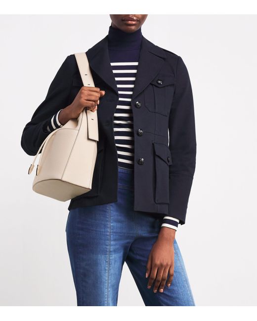 ME+EM Leather Drawstring Bucket Bag in Natural | Lyst