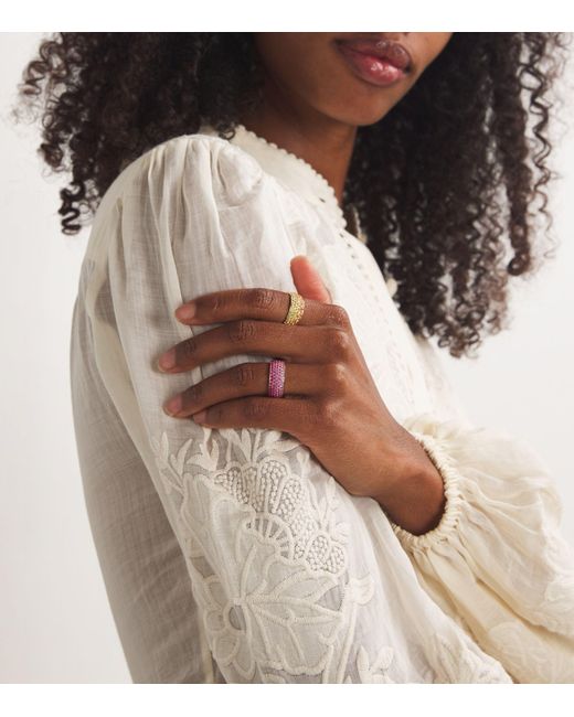 Emily P. Wheeler Rose And Sapphire Baby Flamingo Ombre Cigar Ring in ...