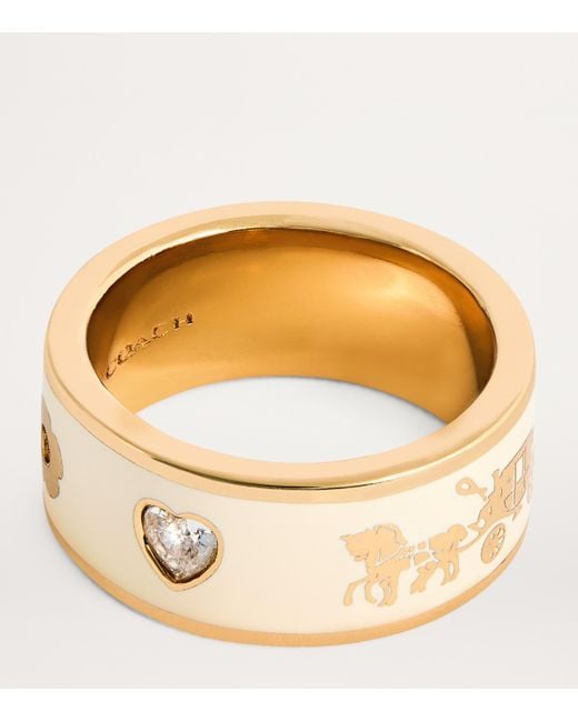 COACH Enamel Logo Ring in Metallic | Lyst