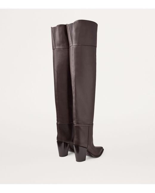 Jimmy Choo Cece 80 Leather Over-The-Knee Boots in Brown | Lyst