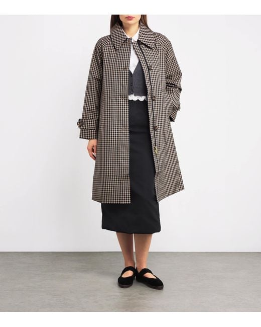 Barbour Check Nadine Car Coat in Gray | Lyst