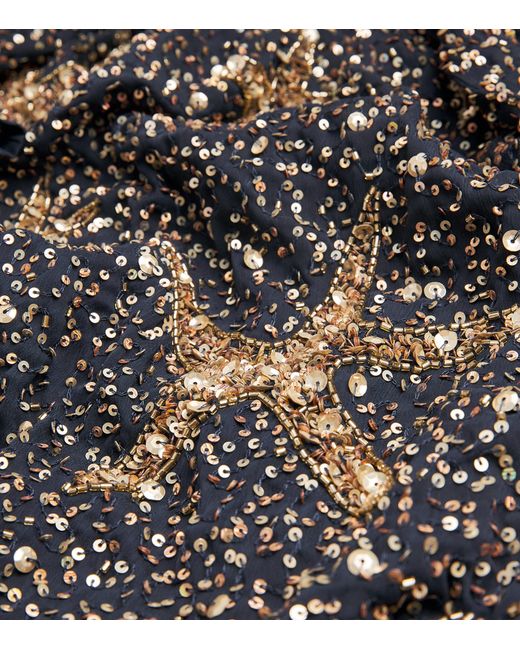 RIXO London Sequinned Starfish Mini Dress in Black | Lyst UK