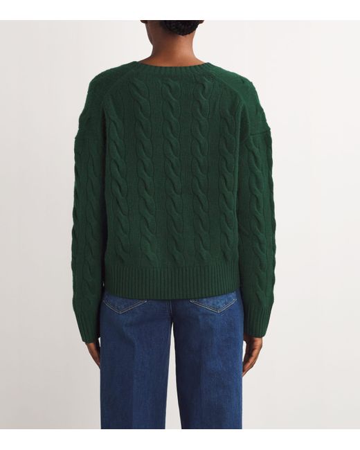 Polo Ralph Lauren Wool-Cashmere Cable-Knit Sweater in Green | Lyst