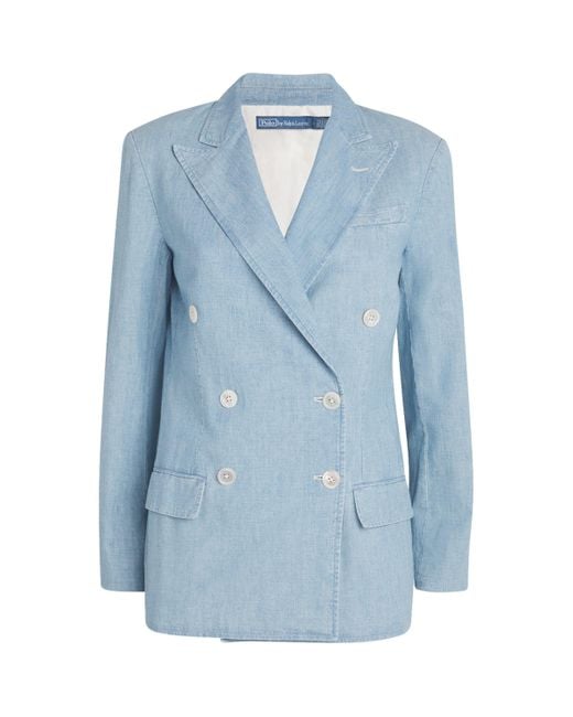 Polo Ralph Lauren Denim Double-Breasted Blazer in Blue | Lyst UK