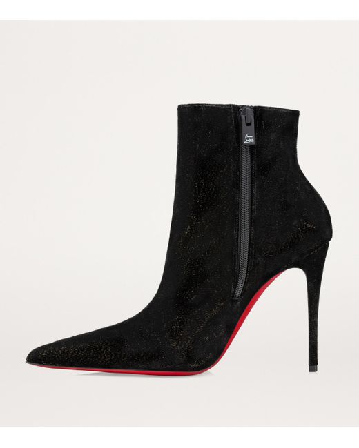 Christian Louboutin Kate Max Velours D'Or Heeled Boots 100 in Black | Lyst