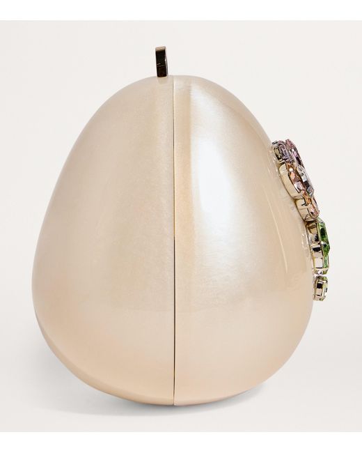 Simone Rocha Micro Crystal-Embellished Egg Clutch Bag in White | Lyst