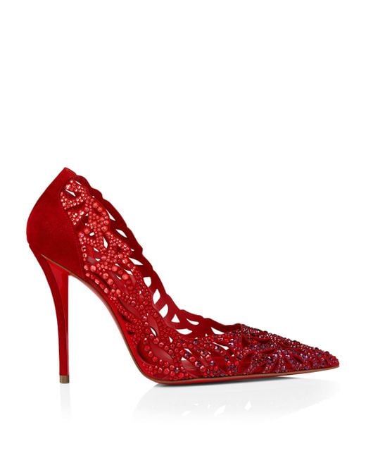 Christian Louboutin Lasera Strass Pumps 100 in Red | Lyst UK