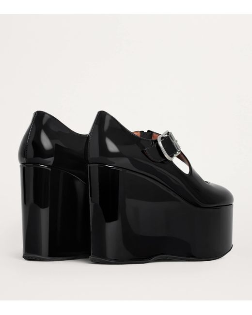 Alaïa Leather Criss-Cross Wedges 110 in Black | Lyst