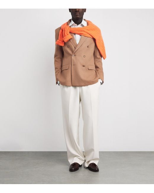 Polo Ralph Lauren Camel Hair Double-Breasted Blazer in Brown for Men ...