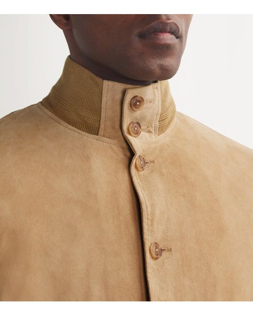 Polo Ralph Lauren Suede Bomber Jacket in Brown for Men | Lyst