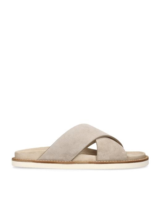 Brunello Cucinelli Suede Crossover Sandals for Men | Lyst