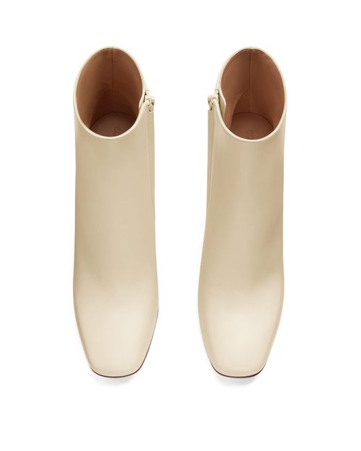 Bottega Veneta Calfskin Canalazzo Ankle Boots 100 in Natural | Lyst