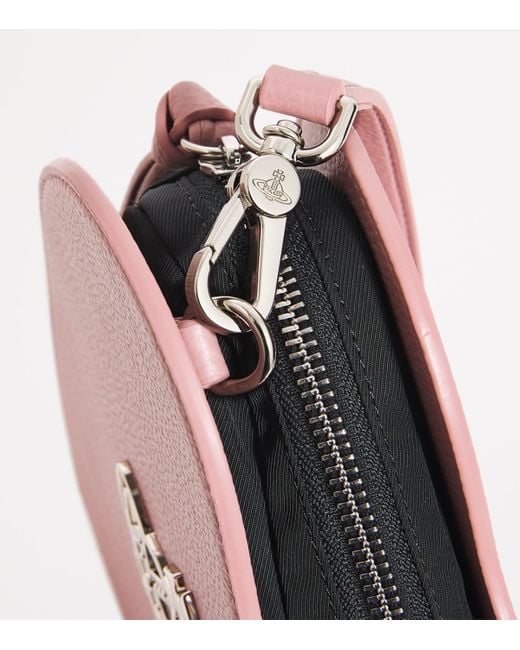 Vivienne Westwood Leather Louise Heart Cross-Body Bag in Pink | Lyst