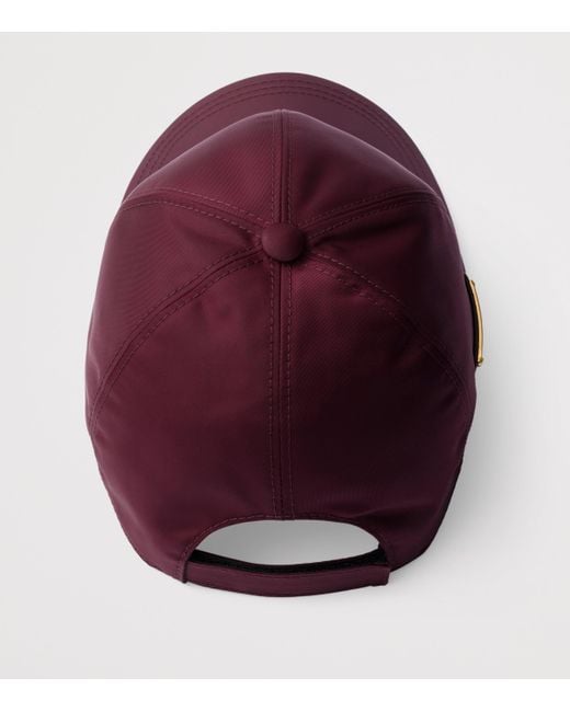 Prada Re-Nylon Baseball Cap in Red | Lyst UK