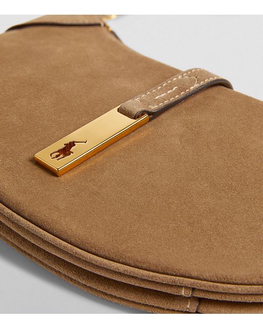 Polo Ralph Lauren Small Suede Polo Id Shoulder Bag in Brown | Lyst UK