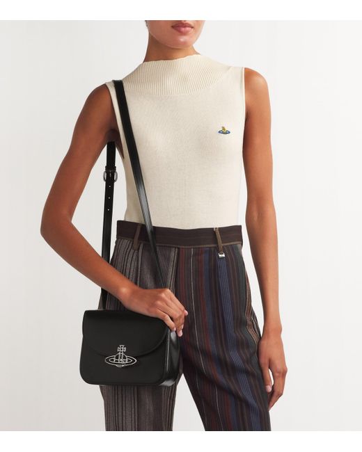 Vivienne Westwood Leather Linda Cross-Body Bag in Black | Lyst