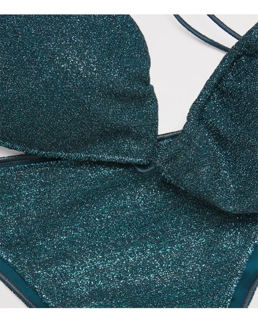 Oséree Lumière Triangle Bikini in Blue | Lyst UK