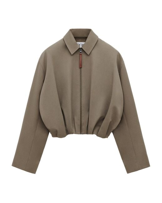 Loewe Cotton-Silk Draped Jacket in Brown | Lyst