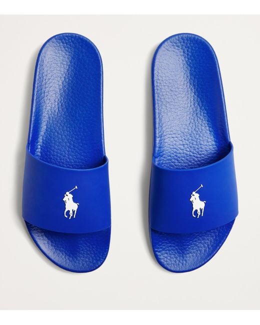 Polo Ralph Lauren Polo Pony Slides in Blue for Men | Lyst
