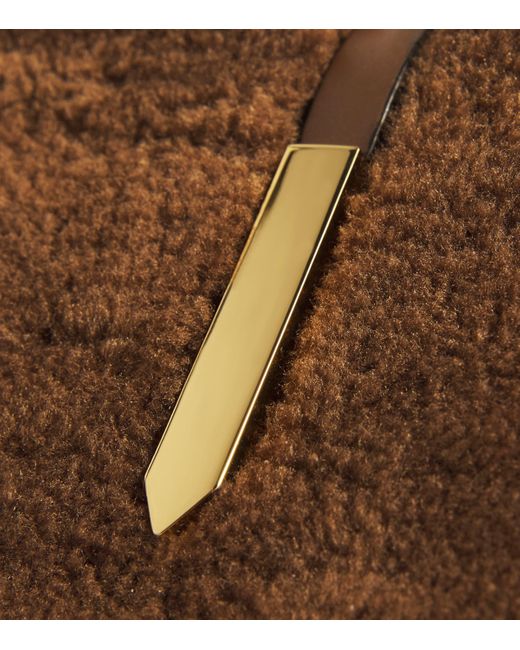 DeMellier London Leather And Shearling Tokyo Shoulder Bag in Brown | Lyst