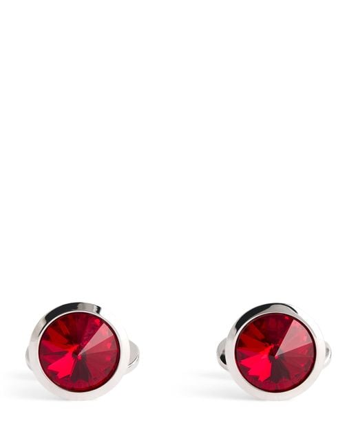 Giorgio Armani Sterling Embellished Cufflinks in Red for Men | Lyst UK