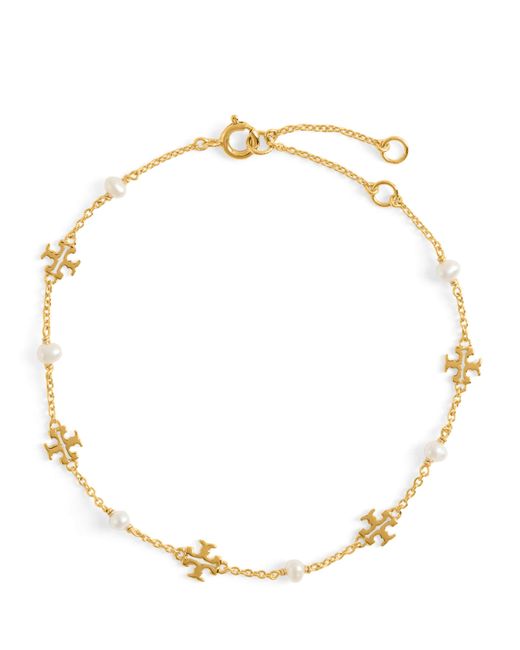 Tory Burch Kira Pearl Chain Bracelet in Metallic | Lyst