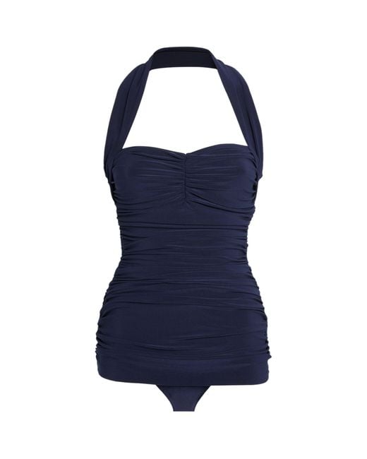 Norma Kamali Bill Mio Swimsuit In Blue Lyst