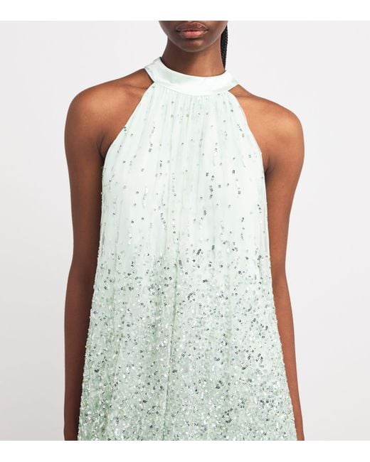 Alice + Olivia Embellished Erna Mini Dress in White | Lyst