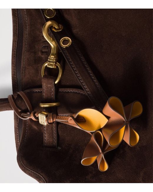 Miu Miu Calfskin Flower Keyring in Metallic | Lyst UK