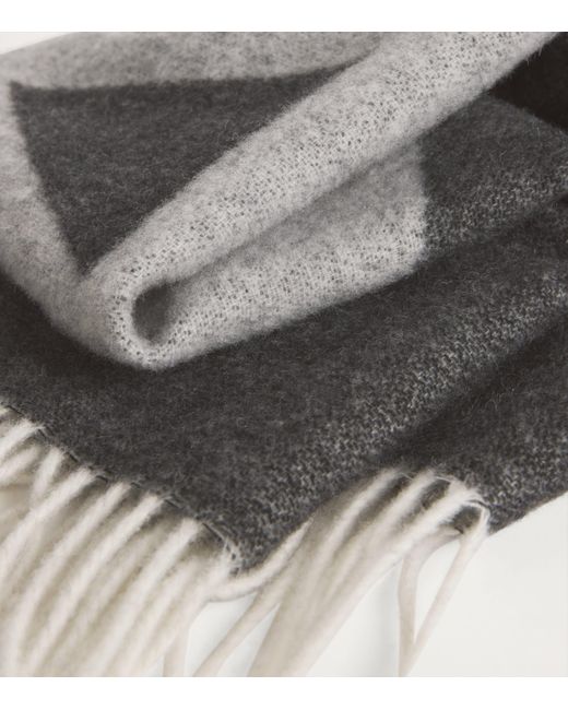 A.P.C. Wool-Blend Logo Scarf in Gray for Men | Lyst