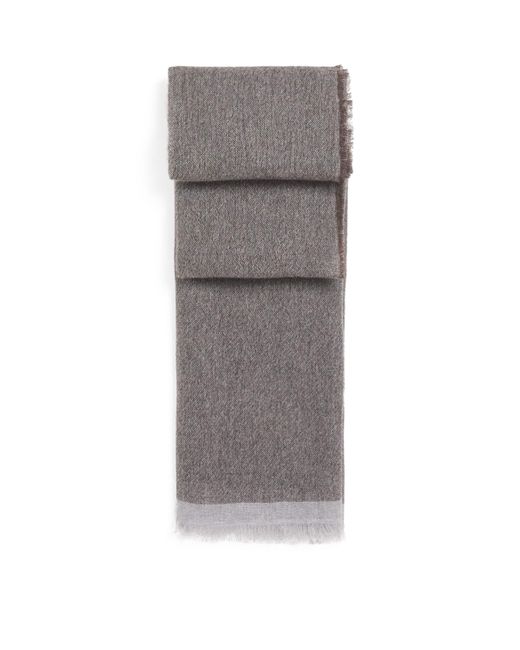 Giorgio Armani Cashmere Border Stole in Grey for Men | Lyst UK