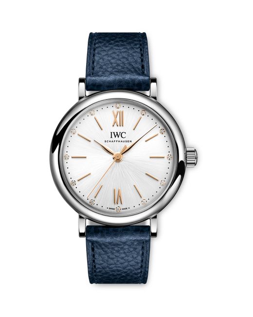 IWC Schaffhausen Stainless Steel Portofino Automatic Watch in Blue ...