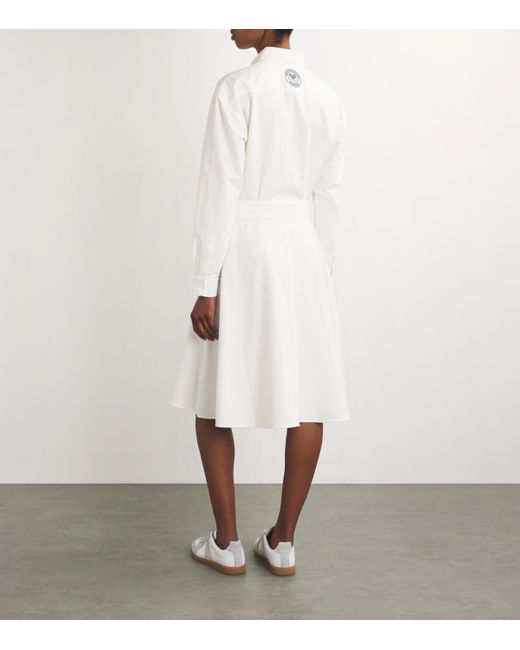 Polo Ralph Lauren Oxford Cotton Belted Shirt Dress in White | Lyst