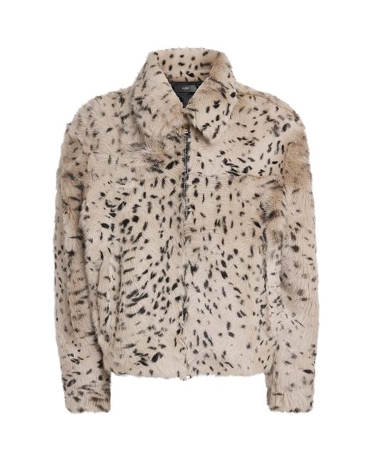 Amiri Faux Fur Deer Leather Jacket in Brown for Men | Lyst UK