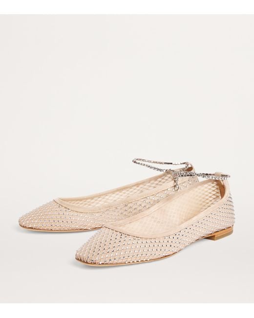 PAIGE Embellished Janine Ballet Flats in Natural | Lyst