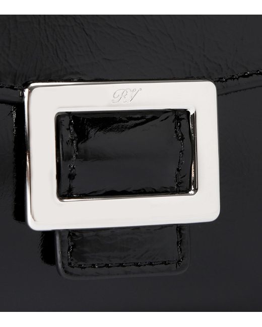 Roger Vivier Patent Leather Belle Vivier Chain Wallet in Black | Lyst