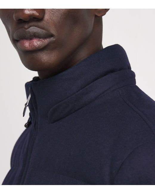 Canali Cashmere Down Puffer Jacket in Blue for Men | Lyst UK
