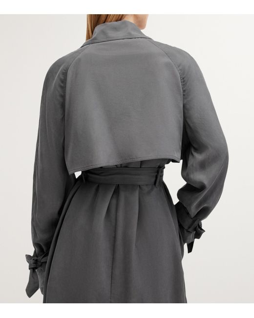 AllSaints Koko Trench Coat in Gray | Lyst