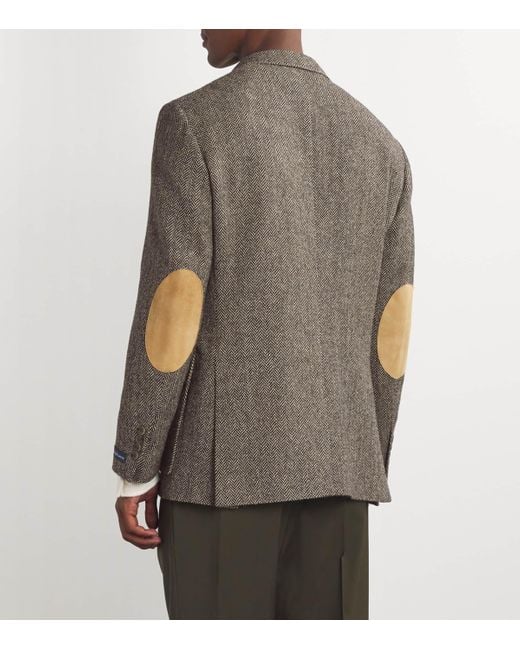 Polo Ralph Lauren Wool Herringbone Tweed Blazer in Brown for Men | Lyst