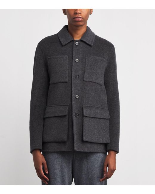 Soft Goat Wool-Cashmere Signature Jacket in Black | Lyst UK