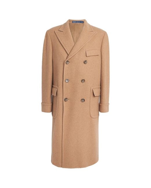 Polo Ralph Lauren Camel Hair Overcoat in Natural for Men | Lyst UK