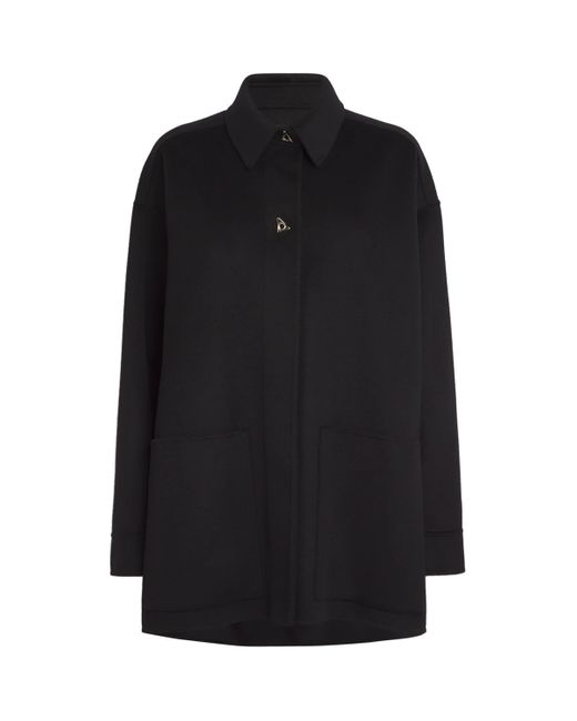 Aeron Wool-Silk Button Crane Jacket in Black | Lyst