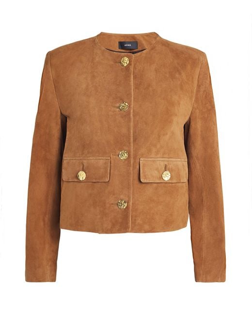 Arma Suede Gaya Jacket in Brown | Lyst UK