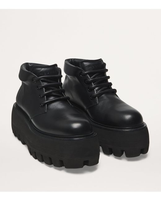 Alexander McQueen Leather Sofa Boots in Black for Men | Lyst
