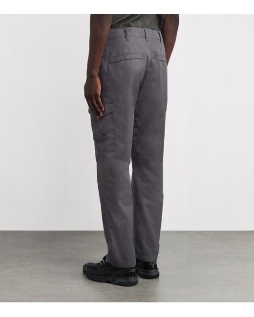 Stone Island Ghost Piece Cotton Cargo Chinos in Grey for Men | Lyst UK