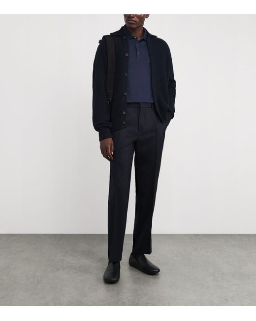 Corneliani Cotton Jersey Polo Shirt in Blue for Men | Lyst UK