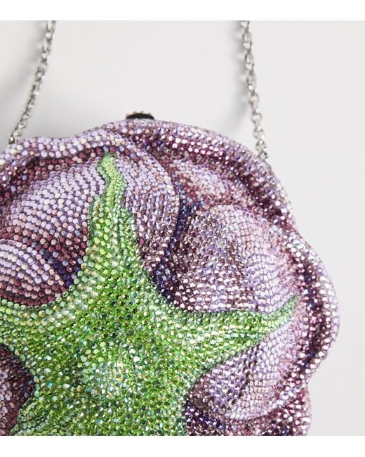 Judith Leiber Crystal-Embellished Rose Clutch Bag in Purple | Lyst UK