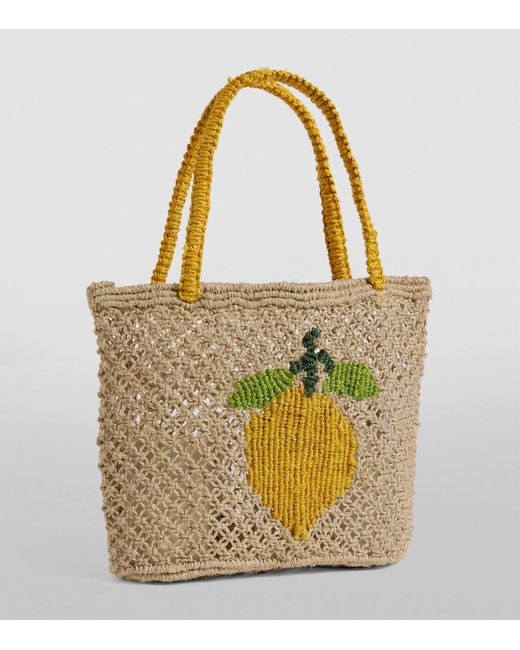 The Jacksons Woven Tula Lemon Tote Bag in Metallic | Lyst