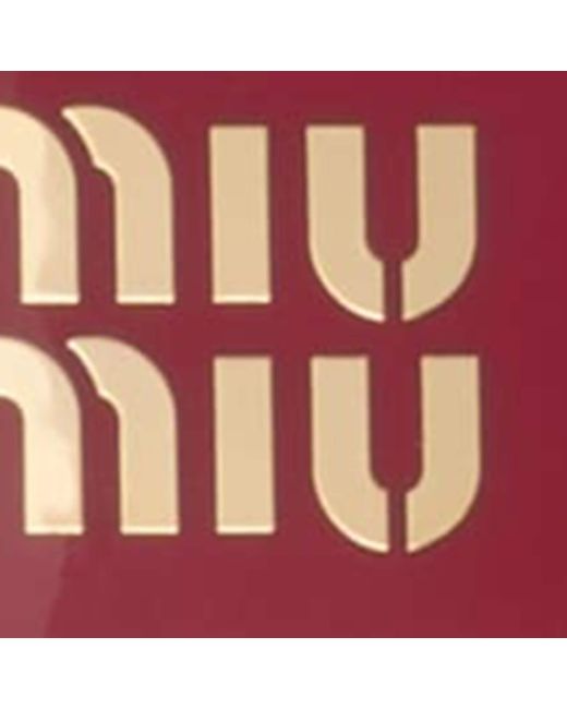 Miu Miu Enamel Logo Hair Clip in Red | Lyst UK